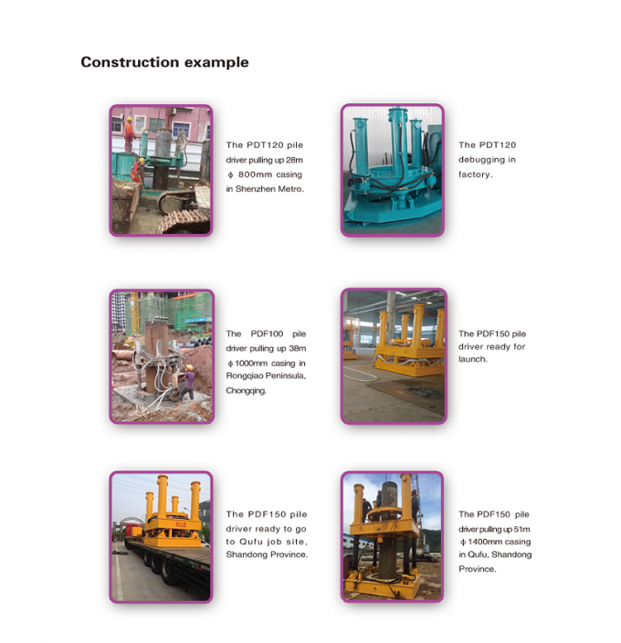 1200mm Dia Hydraulic Casing Extractor Pdt Three Pillar Pile Drawer